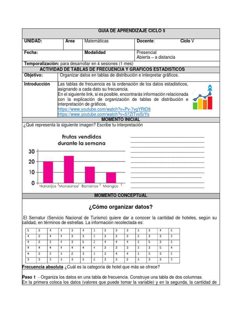 Innovar Ciclo 5 Matematicas Unidad 2 Graficos Estadisticos | PDF ...