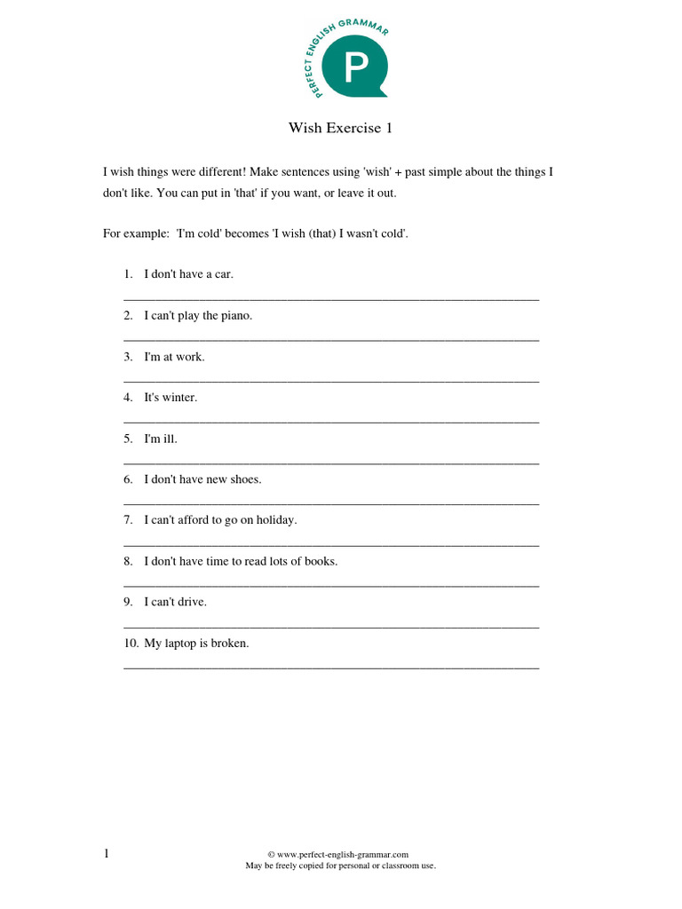 Wish Exercise 1 | PDF
