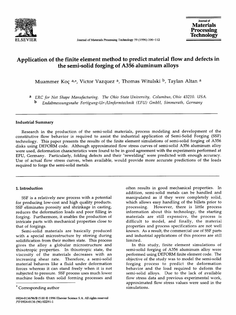 Application of The Finite Element Method | PDF | Deformation (Engineering) | Stress (Mechanics)