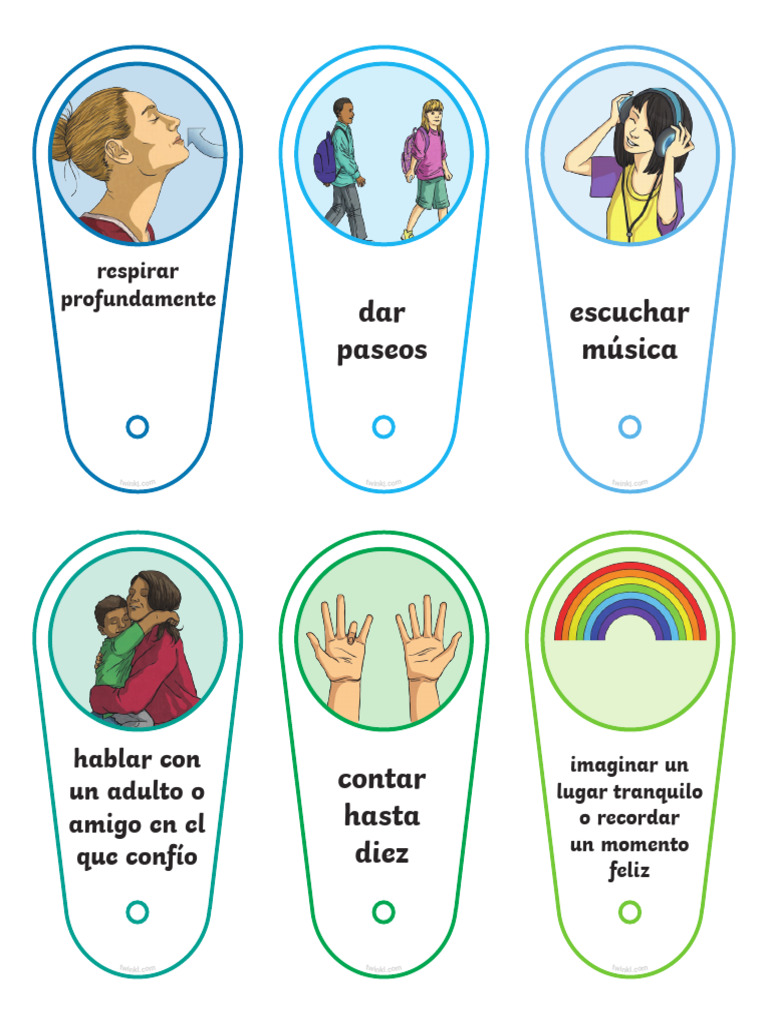 Tarjetas para Llaveros Estrategias de Regulacion Emocional | PDF ...