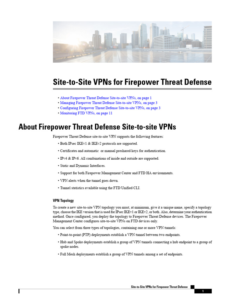 Firepower Threat Defense Site To Site Vpns | PDF | Virtual Private Network | Computer Network