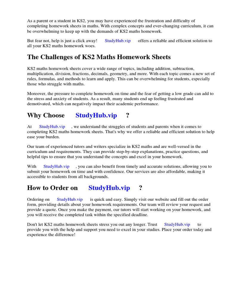 Ks2 Homework Sheets Maths | PDF | Worksheet | Mathematics