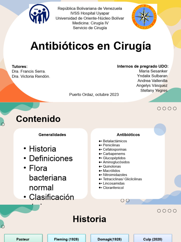Antibióticos en Cirugía: Clasificación y Uso | PDF | Penicilina | Beta ...