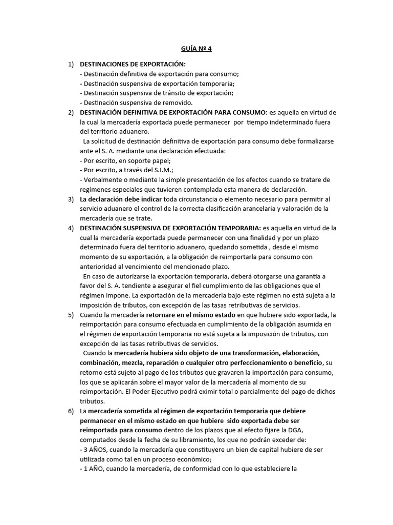 GUÍA #4 (Resp) | PDF | aduana | Transporte