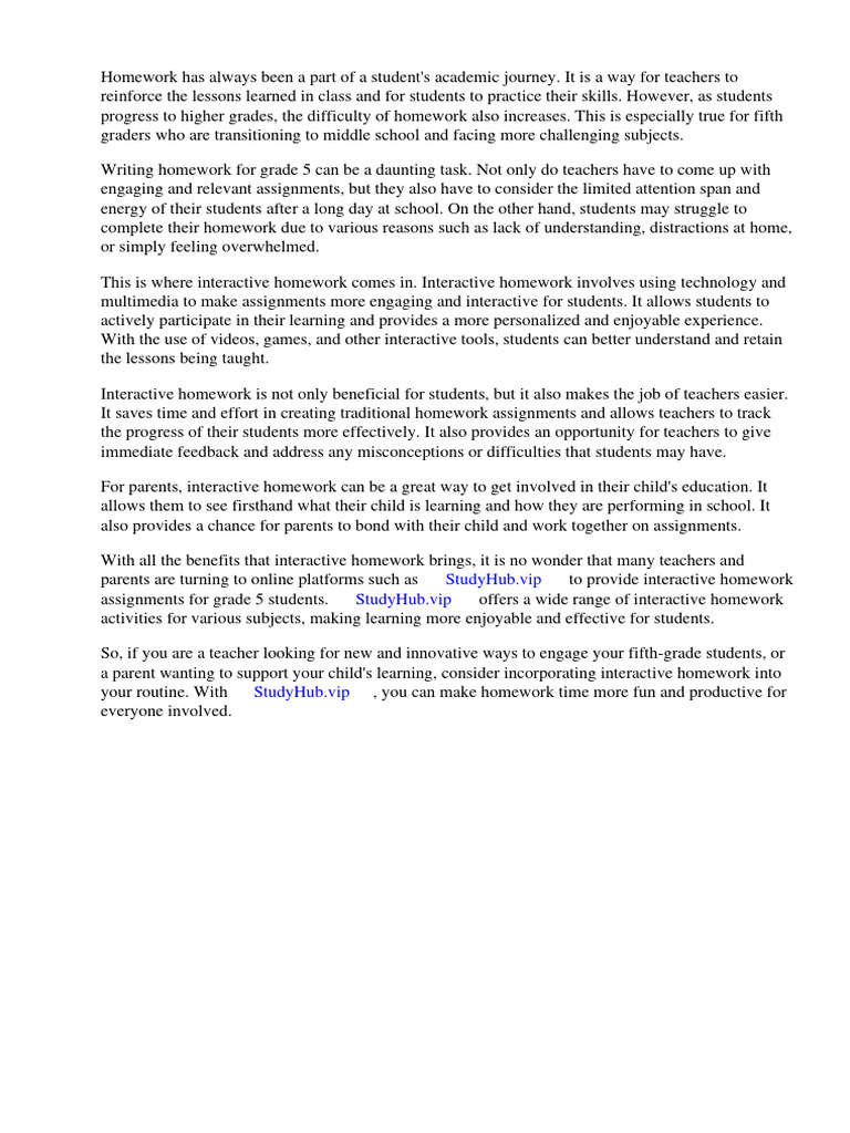 Interactive Homework Grade 5 | PDF | Homework | Mathematics