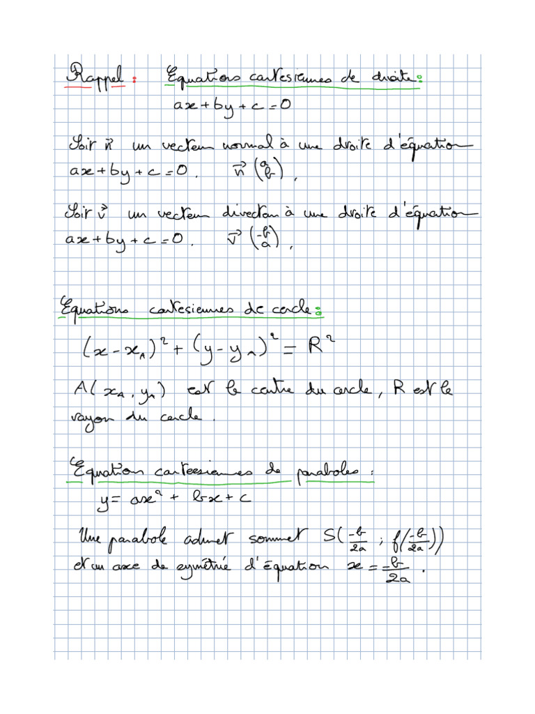 Equation Cartesienne Cercle Ect | PDF | Géométrie | Géométrie euclidienne