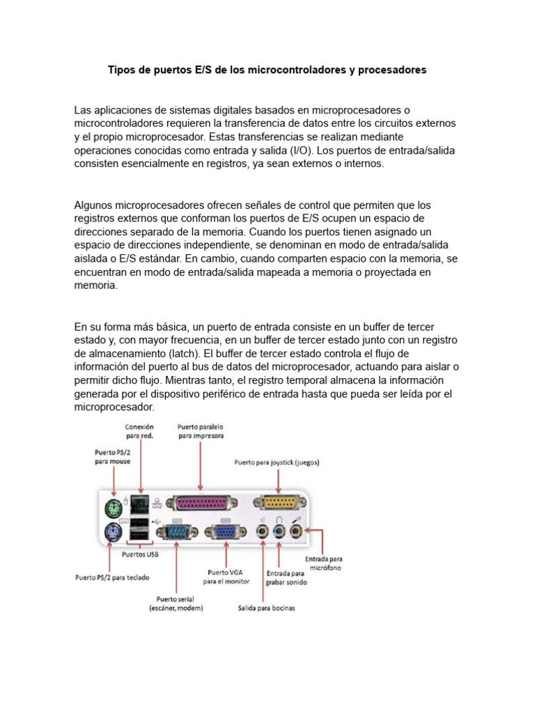 Tipos de Puertos ES | Descargar gratis PDF | De entrada y salida ...