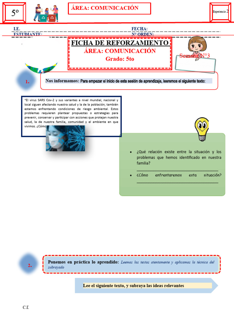 5º Ficha de Reforzamiento - Sesion 03 - Exp 02 | PDF | Deforestación | Las emociones