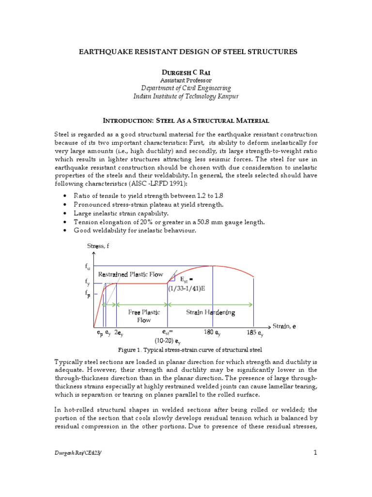 Earthquake Resistant Design of Steel Structures | PDF | Buckling ...