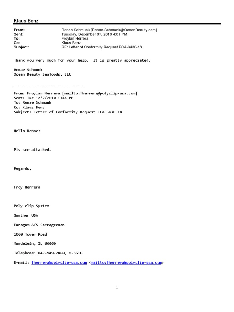 Letter of Conformity Request FCA-3430-18 | PDF | Cyberspace | Government