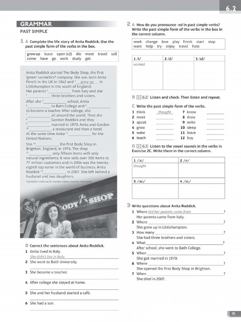 a1 revision past simple | PDF