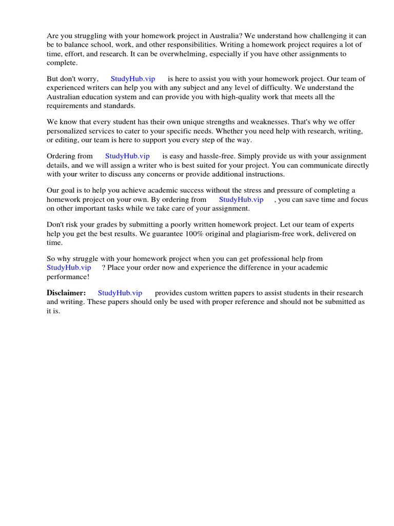 Australia Homework Project | PDF | Homework | Teachers