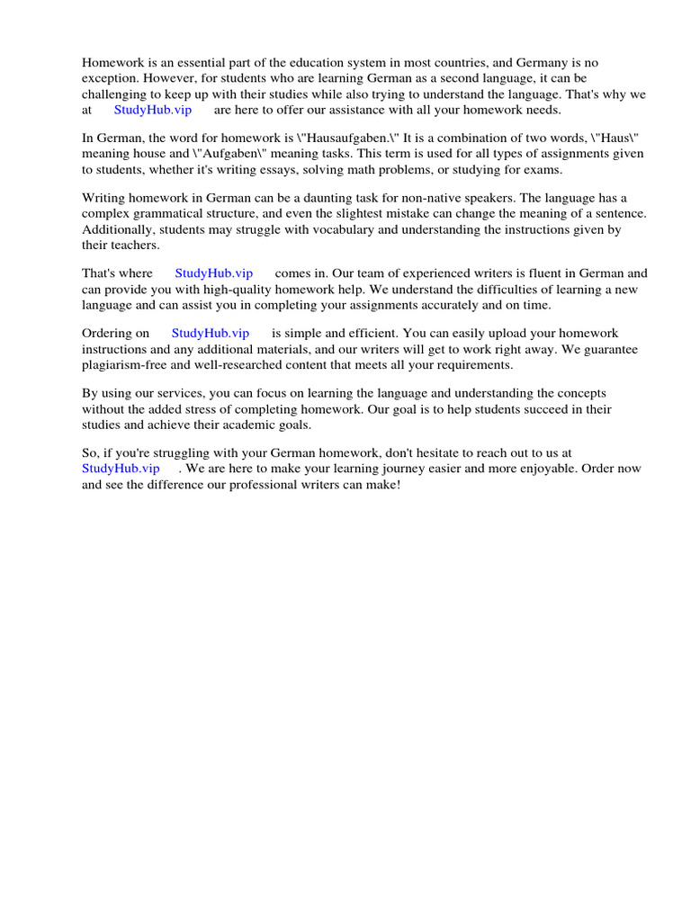 How Do You Say Homework in German | PDF | Homework | Essays