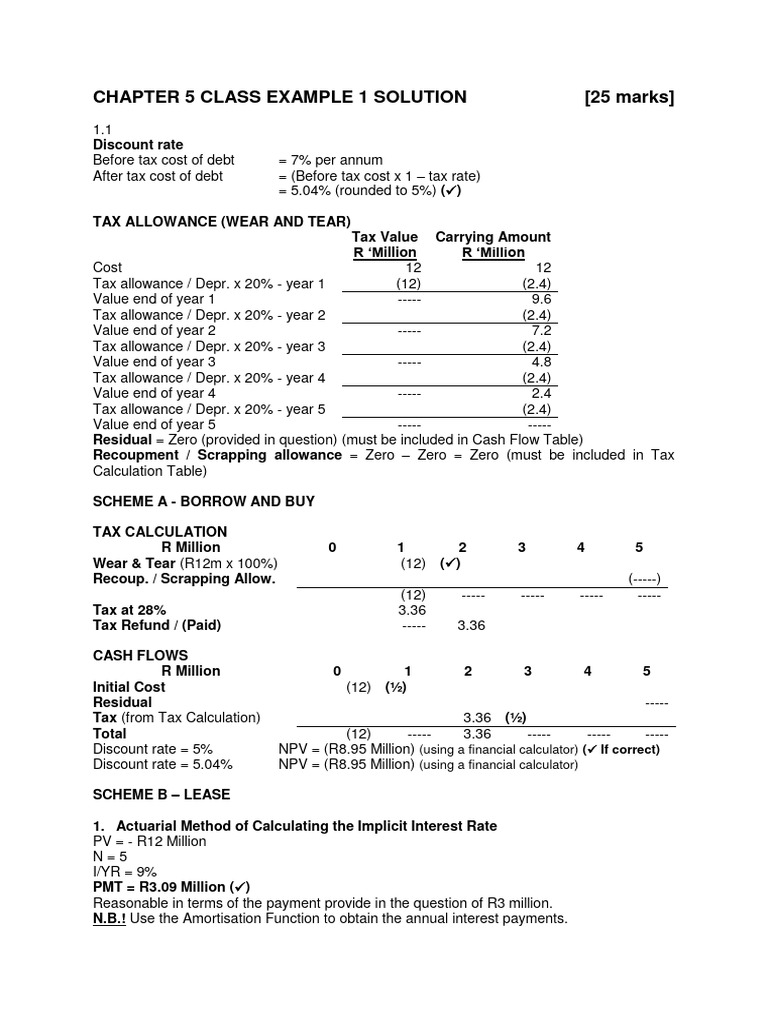 Chapter 5 Lecture Example Solution | PDF | Cost Of Capital | Net Present Value