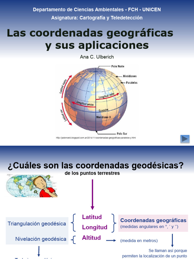 Clase 03.1 TG1, Las Coordenadas Geográficas y Sus Aplicaciones | PDF ...