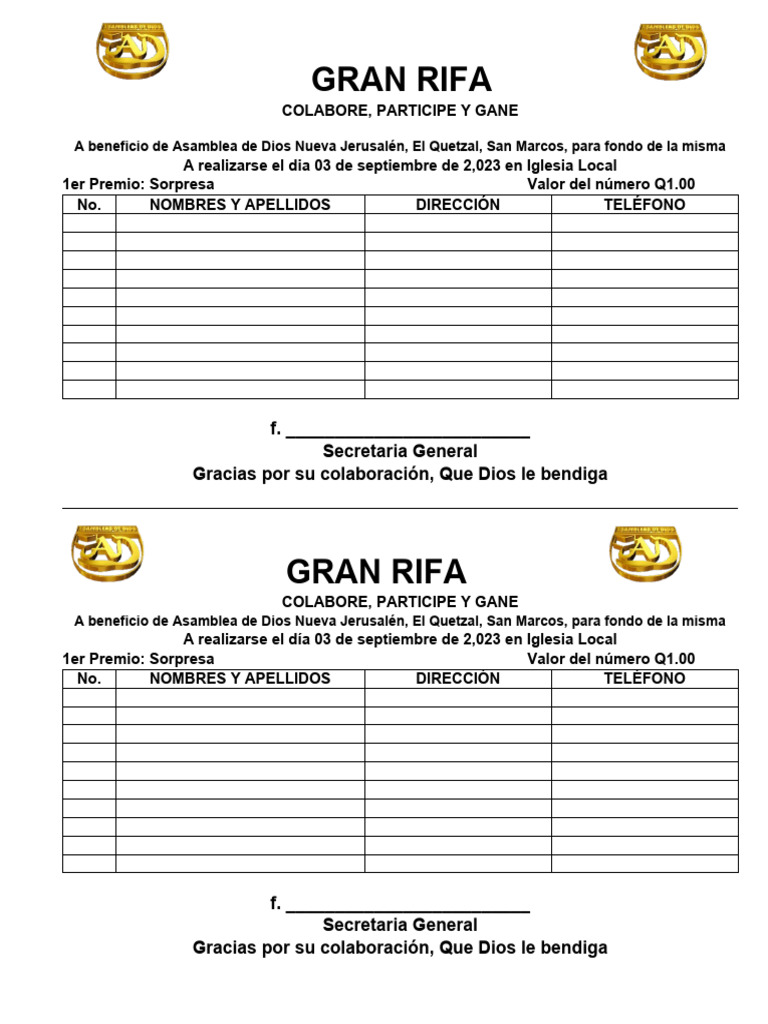 RIFA NUEVA JERUSALEN | PDF