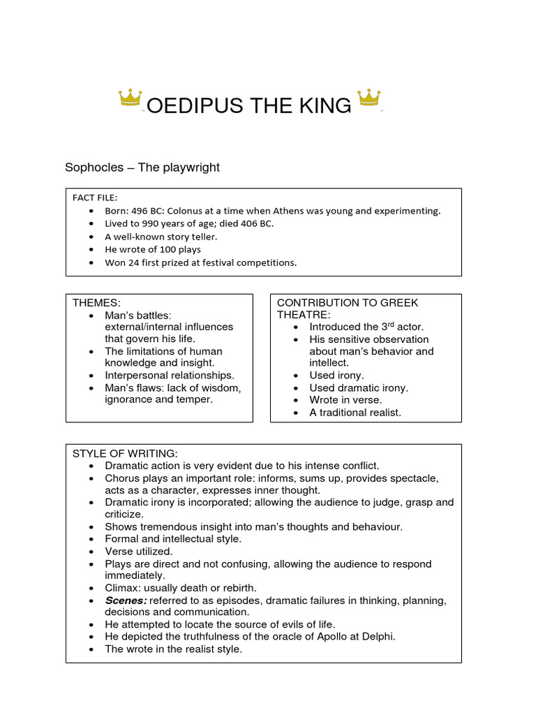 Oedipus Workbook | PDF | Oedipus