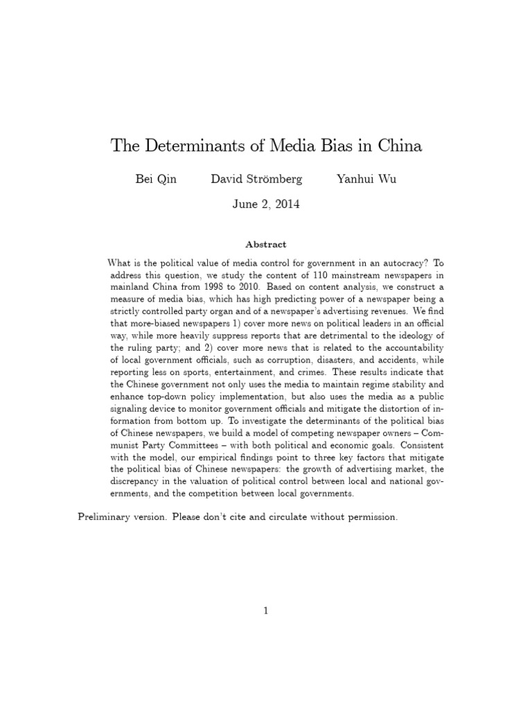 Paper 264 | PDF | Newspapers | Media Bias