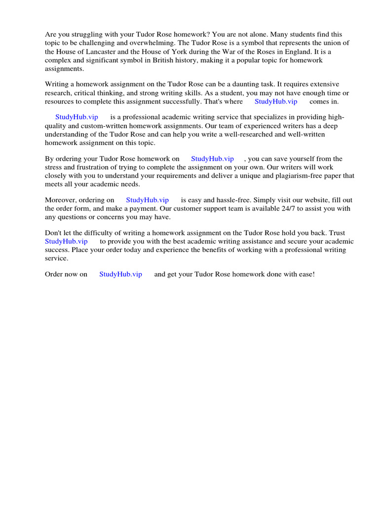 Tudor Rose Homework | PDF | House Of Tudor
