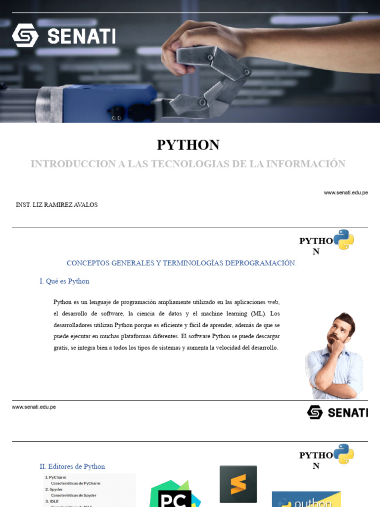 Python - Introduccion A Tecnologia de La Informacion | PDF | Python (lenguaje de programación ...