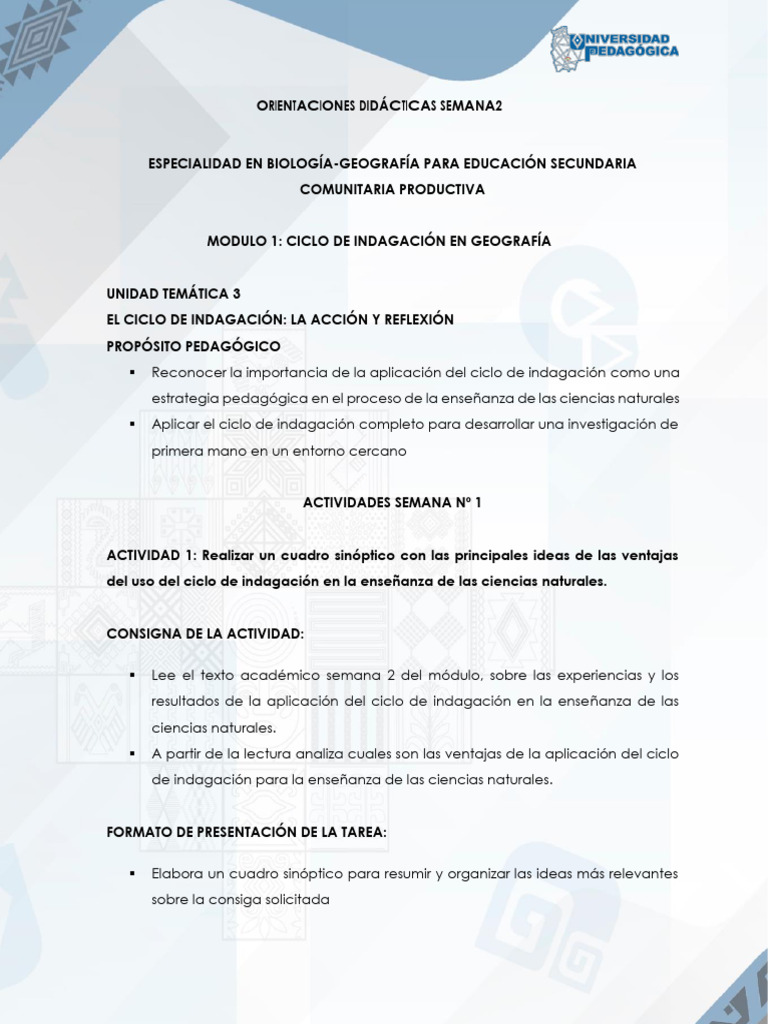 Orientaciones Metodologicas Semana 2 | PDF | Enseñando | Aprendizaje