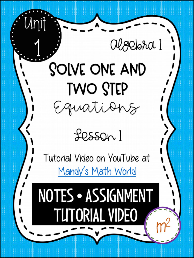 Solve One & Two Step Equations Guide | PDF | Mathematical Concepts ...