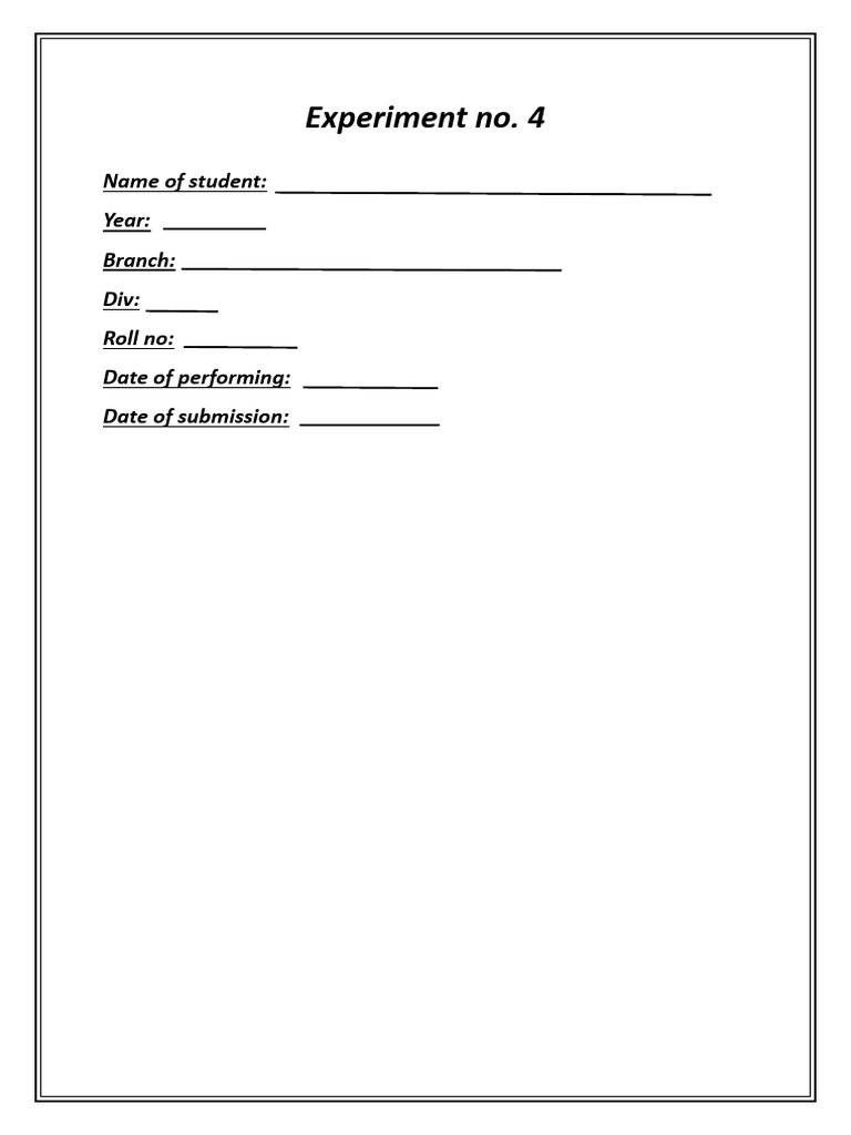 Experiment No 4 | Download Free PDF | Computer Programming | Computing