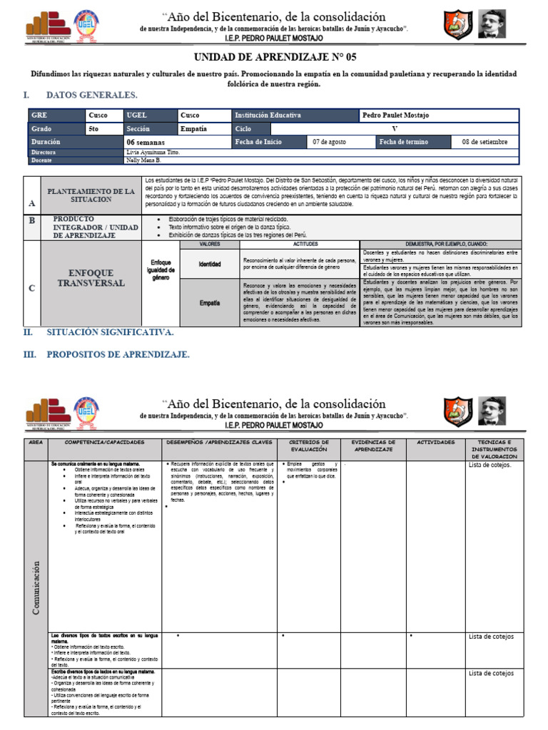 UNIDAD DE APRENDIZAJE 5to 2024 | PDF | Evaluación | Evidencia UNIDAD DE APRENDIZAJE 5to 2024 | PDF | Evaluación | Evidencia