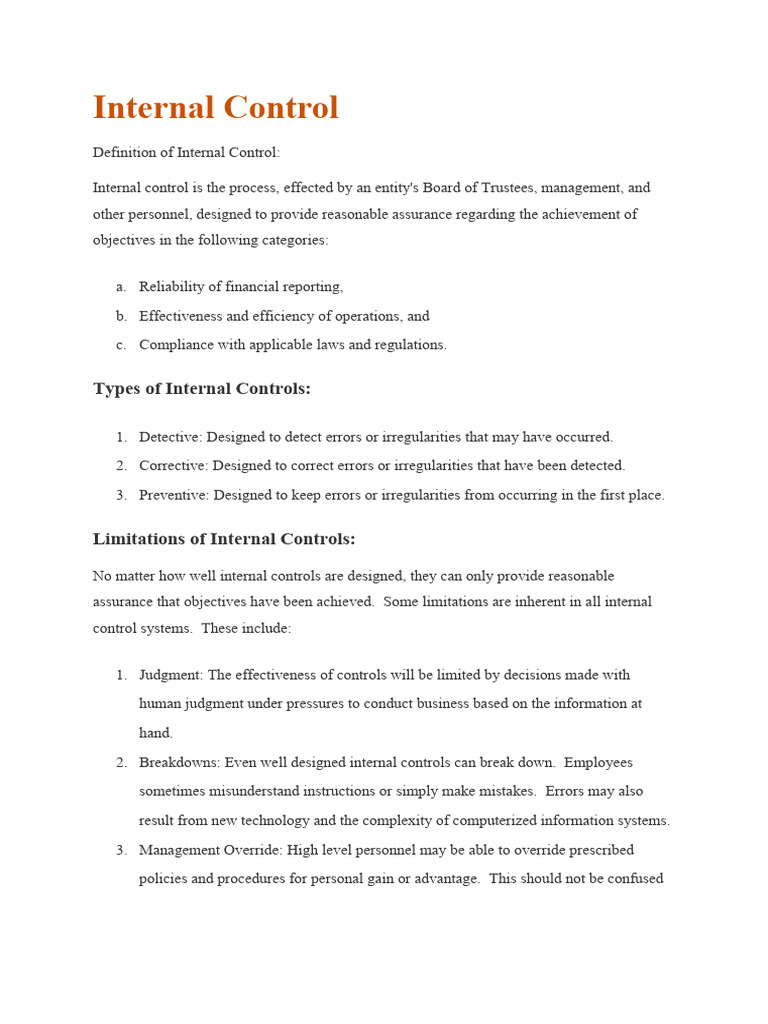Internal Control | PDF | Internal Control | Business