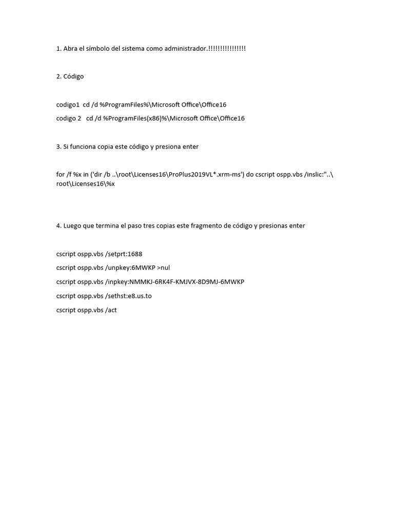 Codigo de Activacion Office | PDF | Tecnología