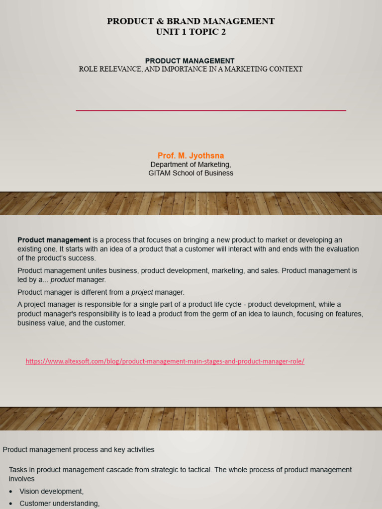 UNIT 1 Topic 2-Role, Relevance of Product Manager | PDF | Performance Indicator | Marketing