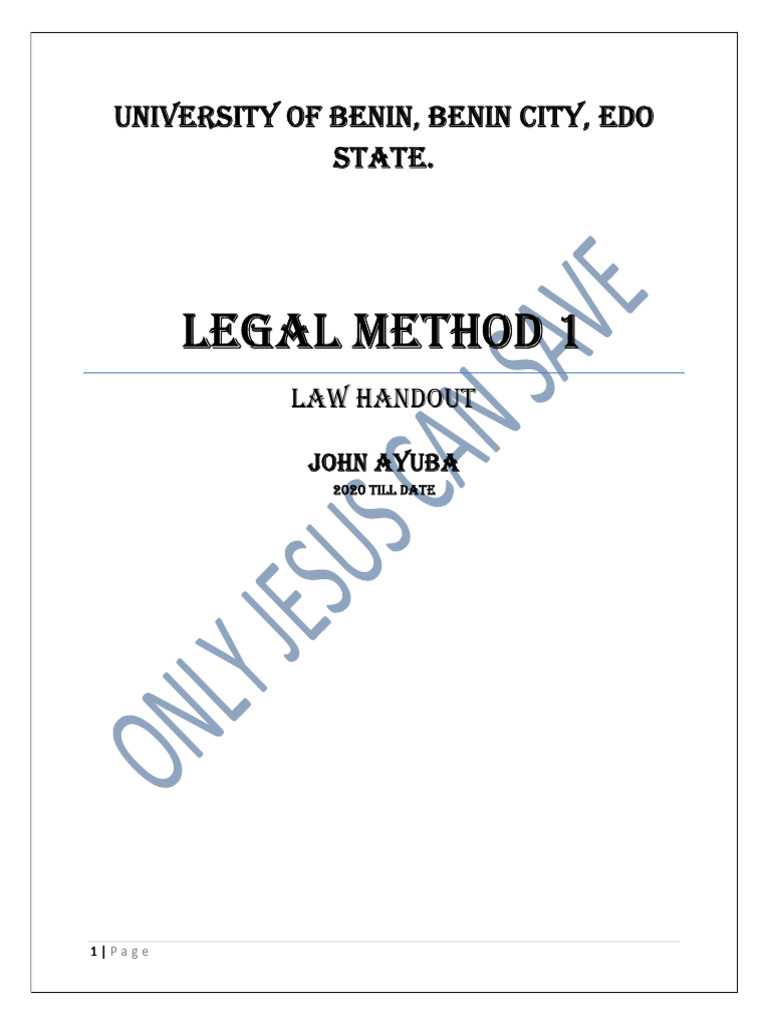 LEGAL METHOD BY JOHN AYUBA-copy1 | PDF | Crimes | Crime & Violence