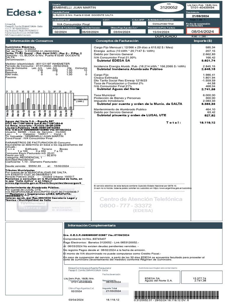2024-02 Factura 08 03 2024-06 47 56 | PDF | Finanzas del gobierno | Pagos