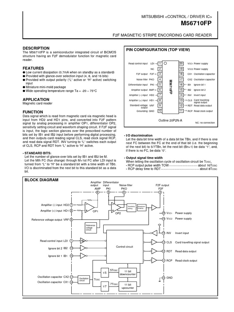 Pin Configuration (Top View) Description: Mitsubishi | PDF | Amplifier ...