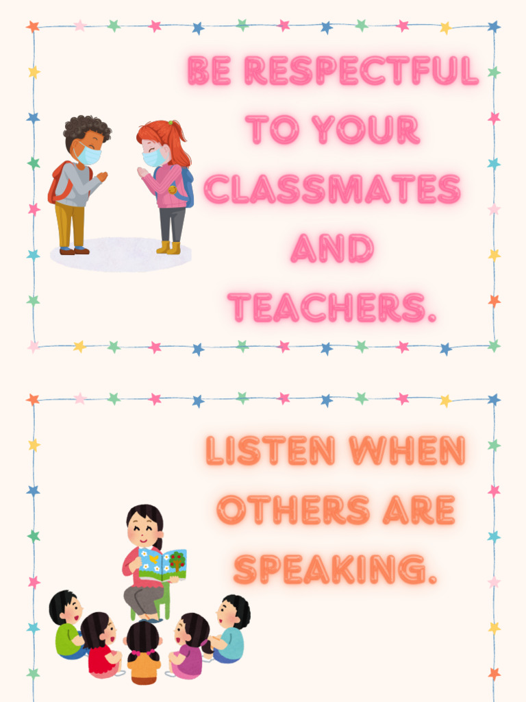 Classroom Rules Flashcards | PDF