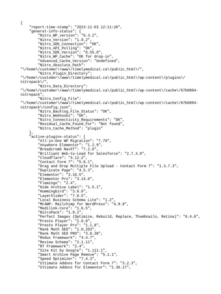 Nitropack Diag File | PDF | Computing | Software