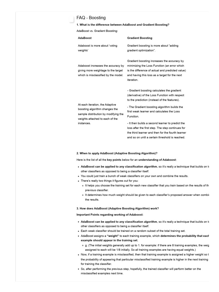 FAQ - Boosting - Ensemble Techniques - Great Learning | PDF | Machine ...