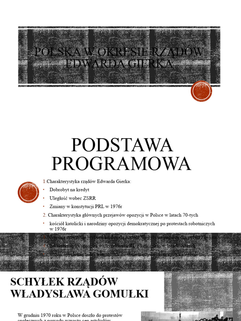 Polska W Okresie Rządów Edwarda Gierka | PDF