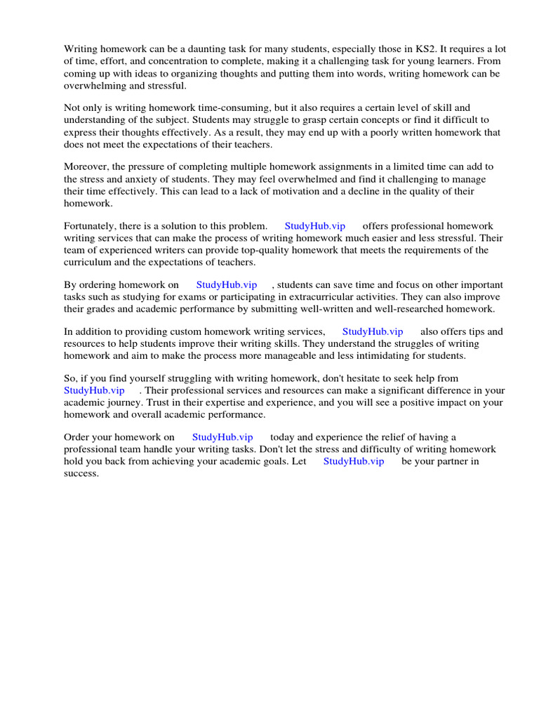 Writing Instructions Homework Ks2 | PDF | Homework | Writing