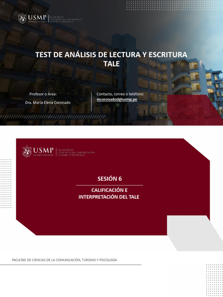 Sesión N° 6 - TEST TALE | PDF | Comunicación humana | Lingüística