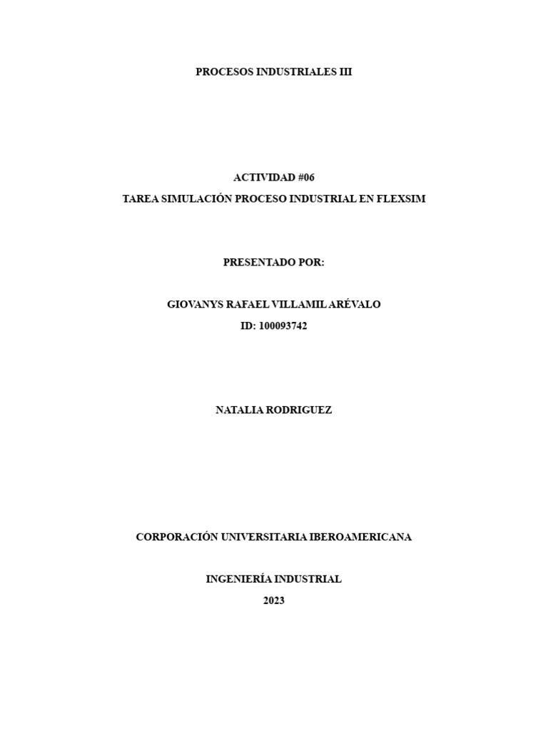 Act 6 Modelamiento Flexim | PDF | Simulación | Business