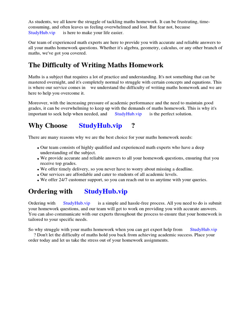 My Maths Homework Answers | PDF | Mathematics | Homework