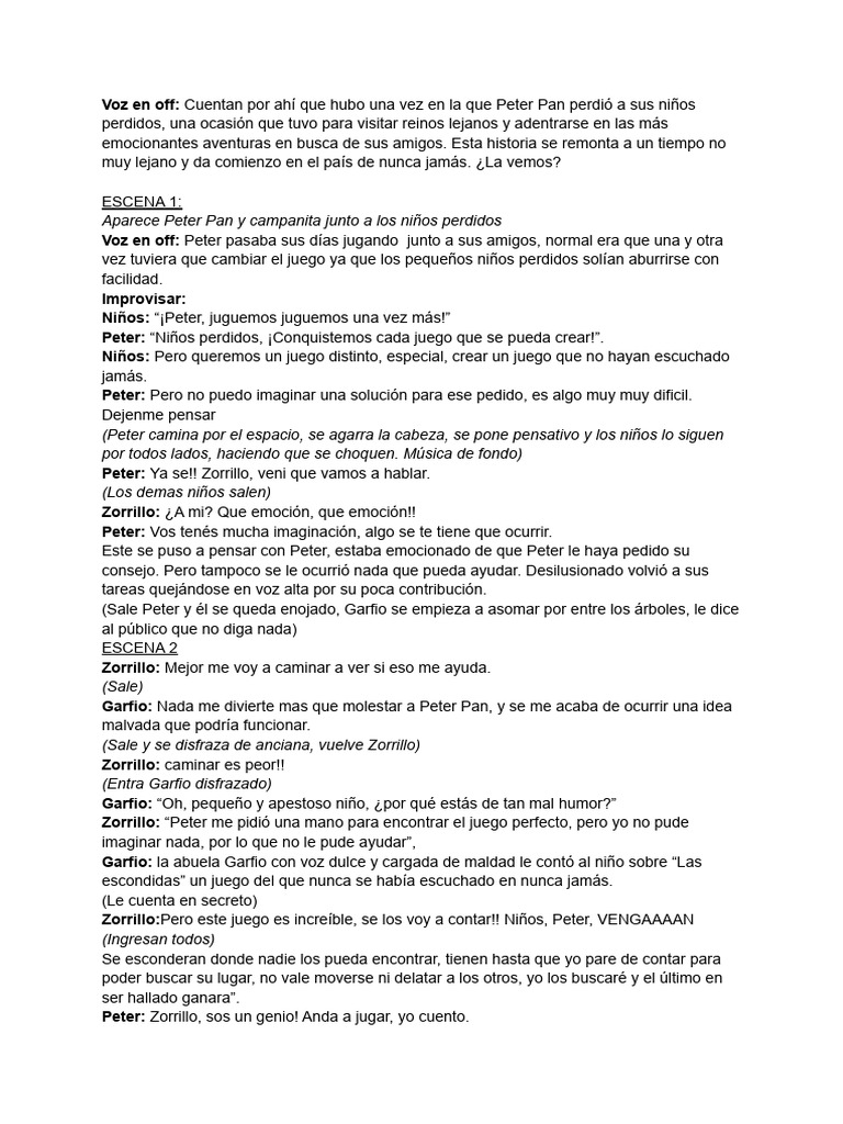 Peter Pan 6A | PDF | Peter Pan | Bella Durmiente