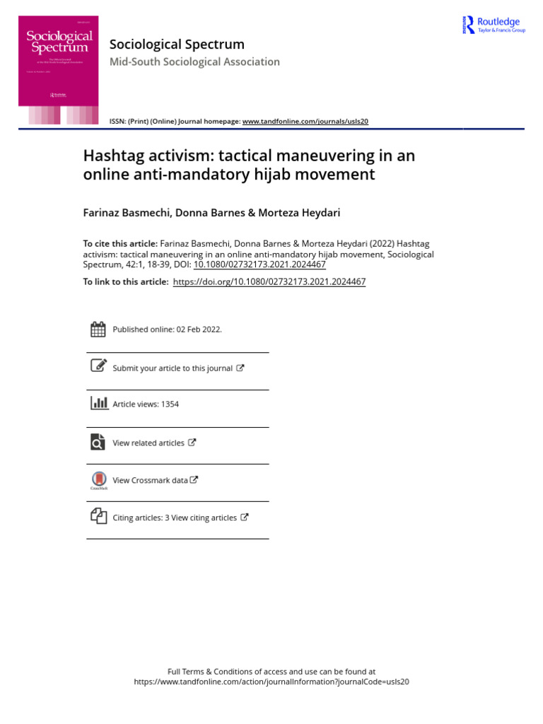 Hashtag Activism Tactical Maneuvering in An Online Anti-Mandatory Hijab ...