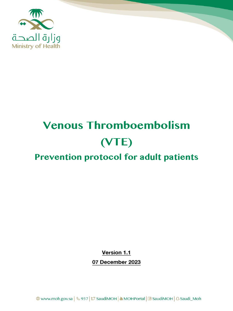 VTE - Prophylaxis - PROTOCOL - V1.1 - With Forms - 07 - Dec - 2023 ...
