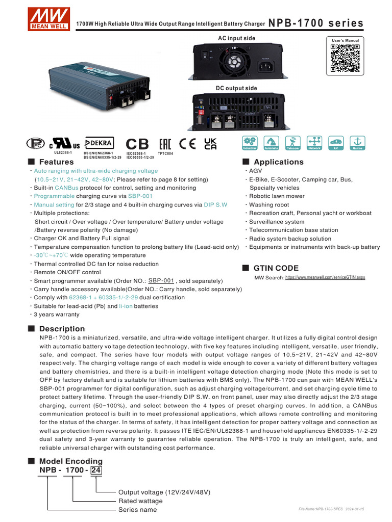 NPB 1700 Spec | PDF