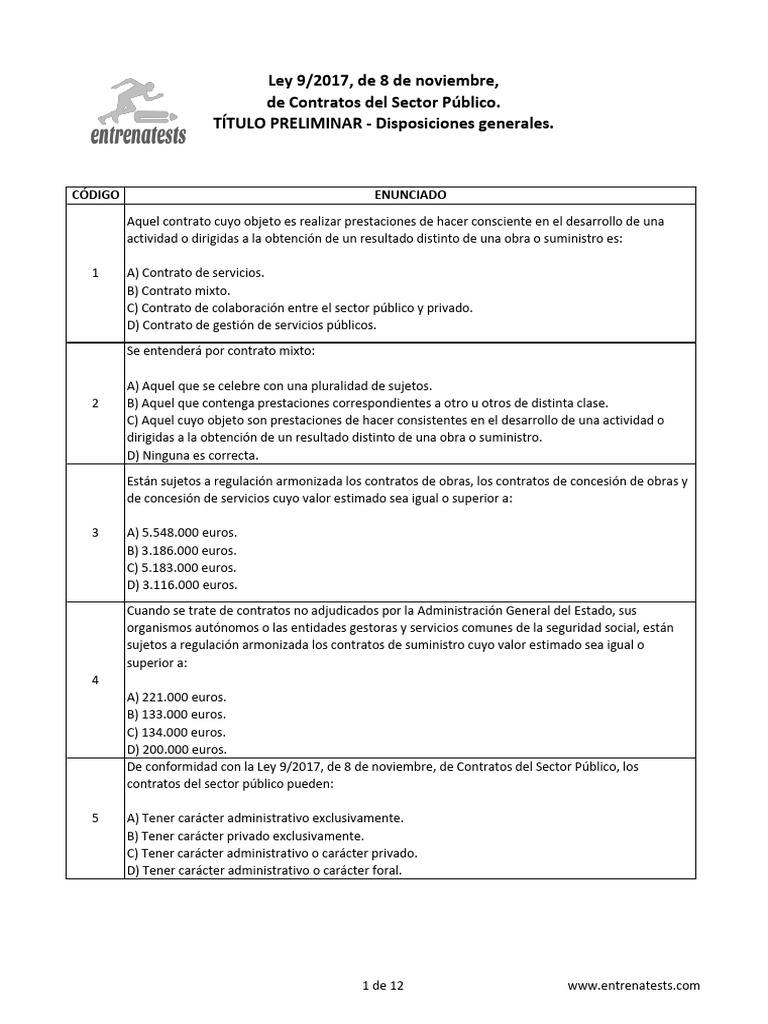 LCSP Preliminar E2 | PDF | Concesión (contrato) | Jurisdicción