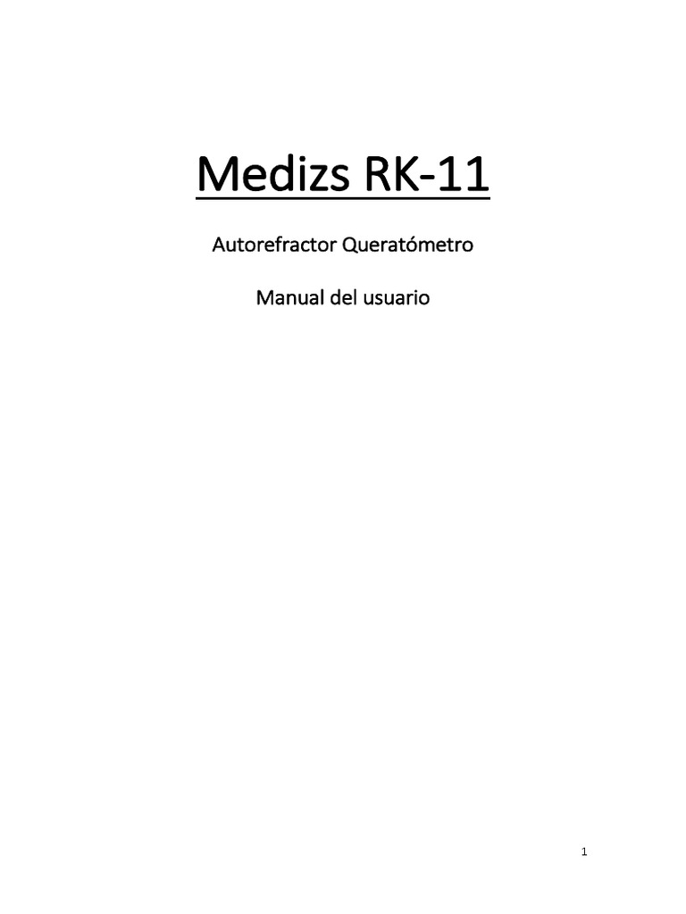 Manual Medisz RK-11 Esp | PDF | Ingenieria Eléctrica | Medición