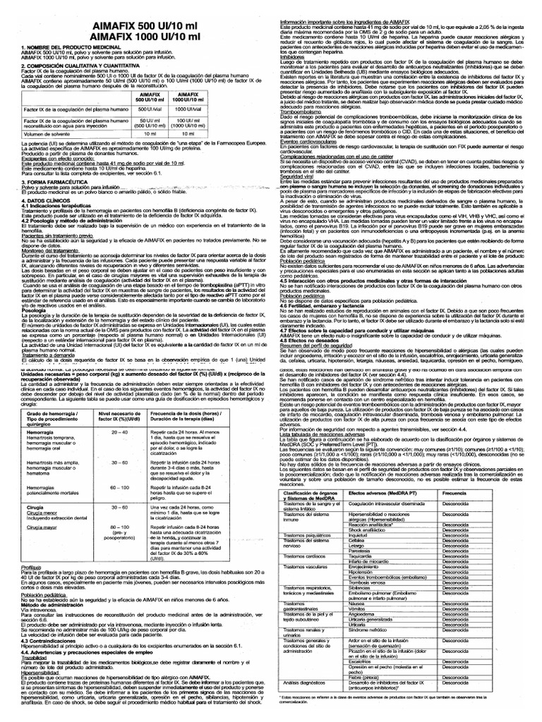 AIMAFIX 500 UI 10 ML | PDF