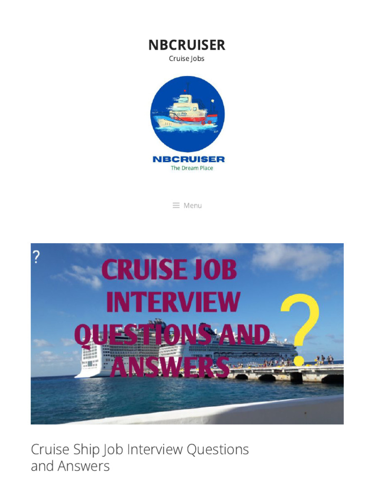 Cruise Ship Job Interview Questions and Answers - NBCRUISER | PDF | Job ...